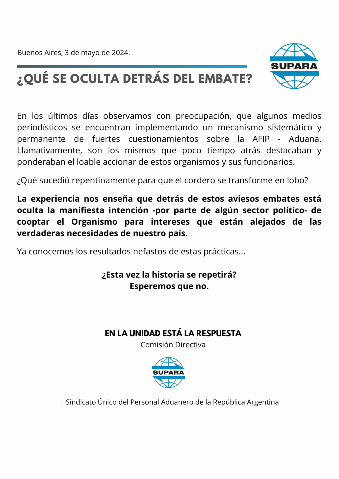 ¿QUÉ SE OCULTA DETRÁS DEL EMBATE? – S.U.P.A.R.A.